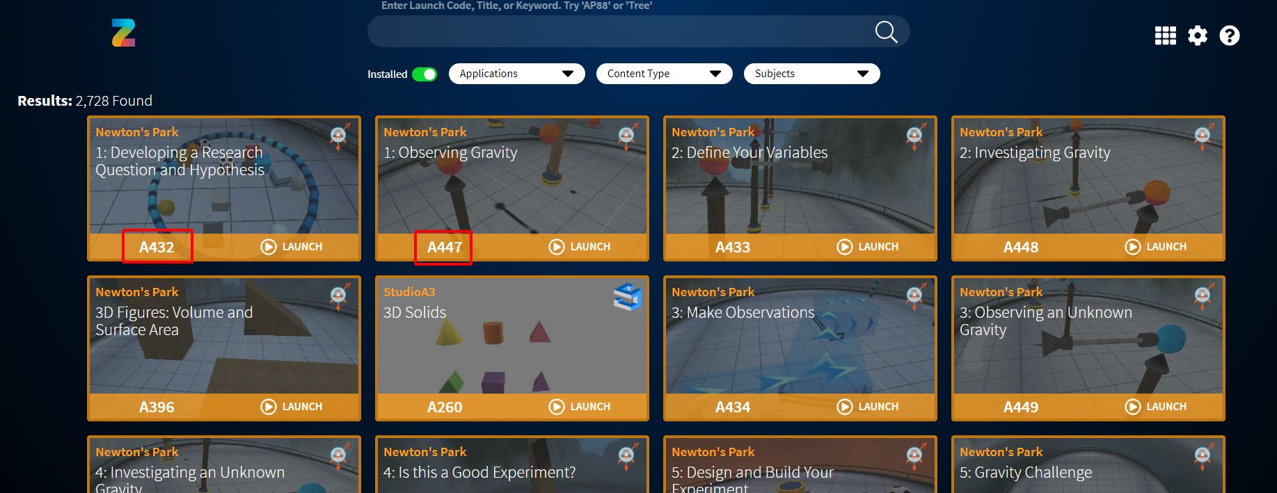 How to find Quick Launch Codes